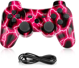 Comando Wireless DualShock 3 - para Sony PS3 - ROSA DETALHES EM PRETO ...